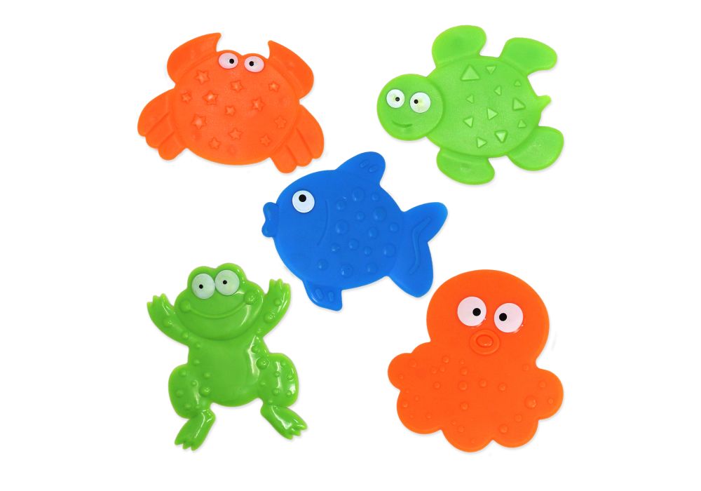 5 pc PVC Suction Bath Tub Decals - Sea Critters Theme